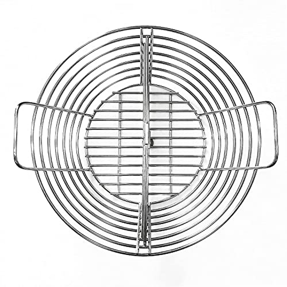 GRILLJOB Lump Charcoal Fire Basket with Divider Stainless Steel Grill Ash Baskets Fits 18" Big Green Egg Accessories, Kamado Joe Classic Large Green Egg Basket Replacement