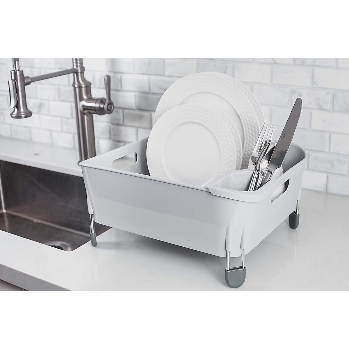 Real Home Innovations Designer Dish Rack, Gray