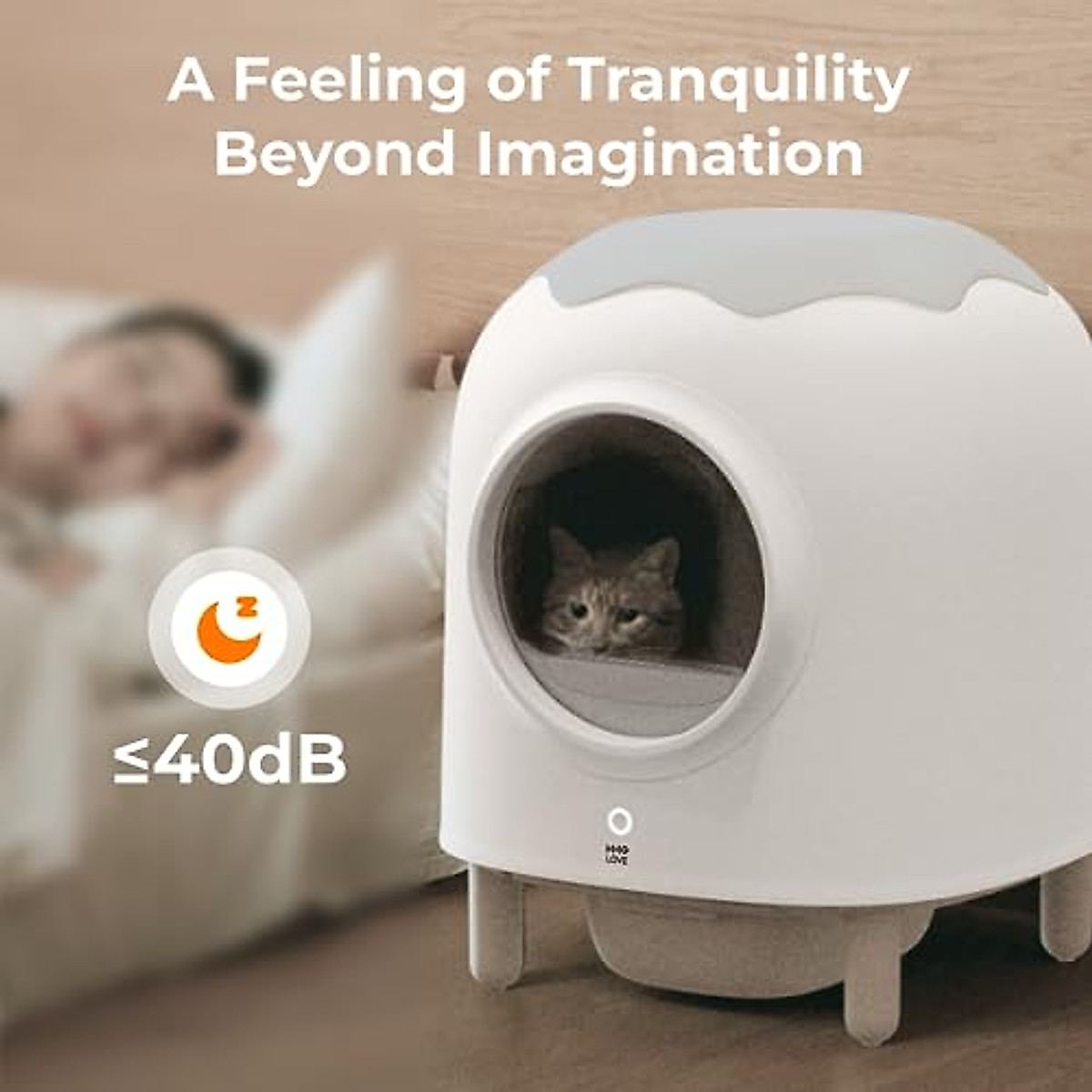 HHOlove Automatic Cat Litter Box, Self Cleaning Box with Remote App Control, Alerts, Odor Suppression, Disassembly for Multiple Cats