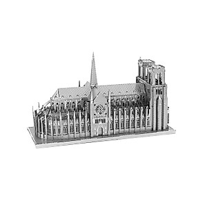 Metal Earth Fascinations Premium Series Notre Dame Cathedral 3D Metal Model Kit Bundle with Tweezers