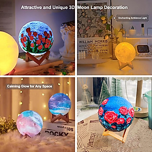 BATURU Rechargeable Moon Lamp Painting Kit for Kids with Remote/Touch Control, Paint Your Own Moon Lamp Kit with 16 Colors, 10 Brightness, Moon Night Light, Arts and Crafts for Kids Ages 4-12