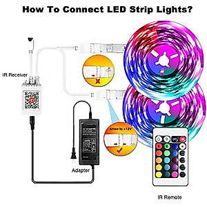 phopollo 100ft Led Lights for Bedroom Sync with Music, Led Strip Lights Compatible with Alexa and Google Home