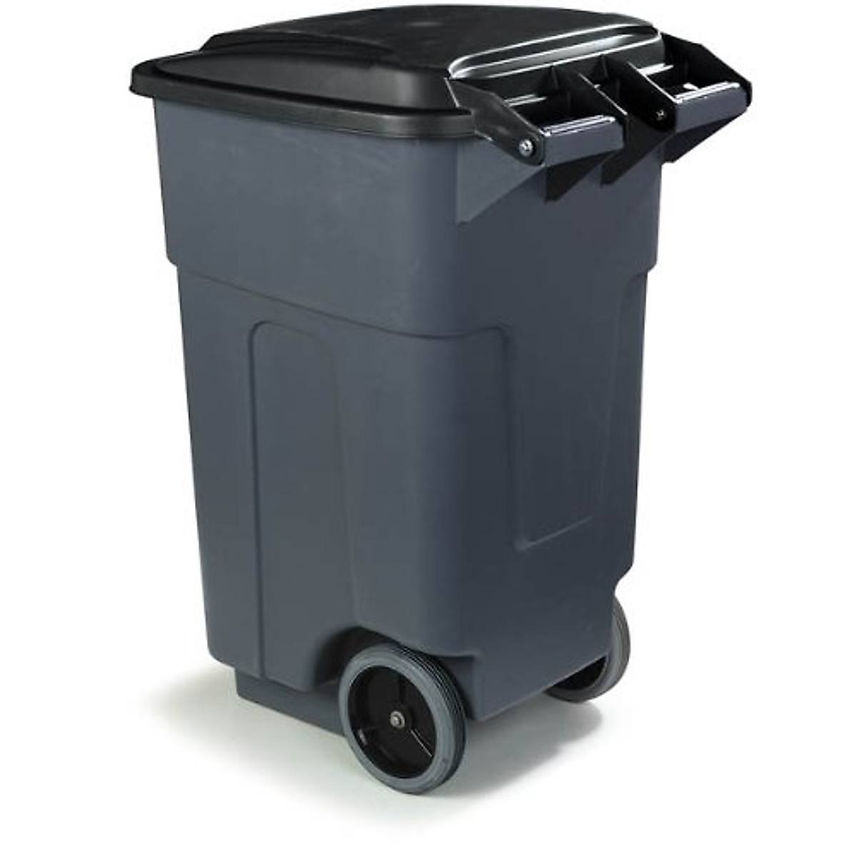 Carlisle FoodService Products 34505023 Polyethylene Rolling Container, 50 Gallon Capacity, 21" x 34" Length x 21" x 34" Width x 38-1/4" x 34" Height, Gray (Pack of 2)