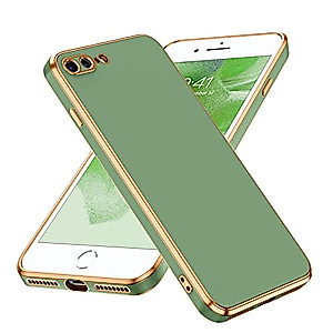 BENTOBEN iPhone 8 Plus Case, Phone Case iPhone 7 Plus, Slim Thin Shockproof Protection Kickstand Drop Protective Bumper Girls Women Boy Men iPhone 8 Plus/iPhone 7 Plus 5.5 Cover, Light Green Design