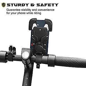 SEVEN SPARTA Bike Phone Mount Holder Motorcycle Phone Mount for Handlebar Accessories Compatible with iPhone 13 13 Pro Max 11, Galaxy and Other 4.7-6.8 Inches Cellphones (Black)