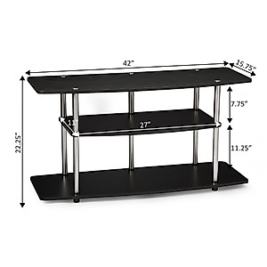Convenience Concepts Designs2Go No Tools 46 inch 3 Tier Wide TV Stand, Black