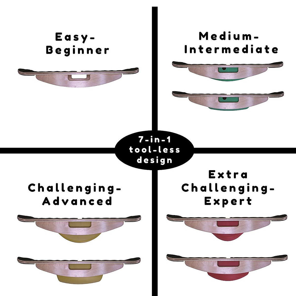 Blue Planet Balance Surfer | Bamboo Balance Board for Office, Standing Desks, Surfing, SUP, Yoga, Exercise! Includes 3 Balance Modules (EVA Foam)