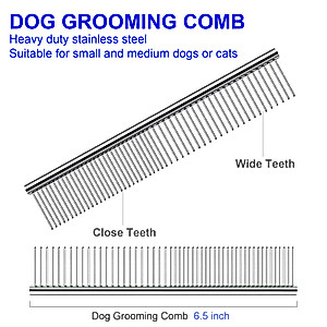 FAIGEO Professional Dog Grooming Scissors Kit, Titanium Coated Dog Scissors for Grooming, Grooming Shears Kit - Thinning, Curved Scissors and Comb for Dog Cat Pet (Blue 4 in 1)