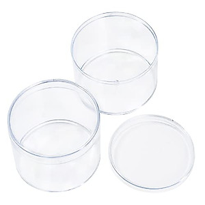novelinks 40 Pack 8 Ounce Clear Plastic Pot Jars with Lids - Refillable Leak Proof Plastic Container Jars for Travel Storage & Household Storage (Circular)