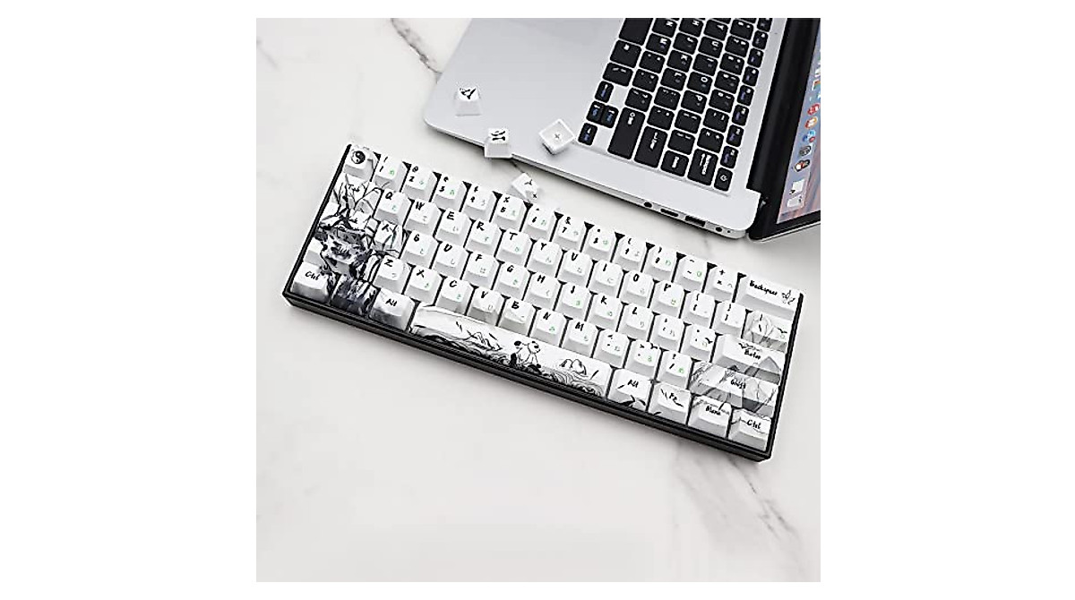 JSJT Panda Keycaps - Custom 110 Keys for Mechanical Keyboards