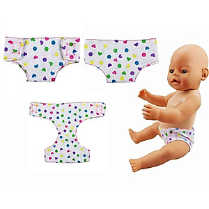 DC-BEAUTIFUL 4 Pack Baby Diapers Doll Underwear for 14-18 Inch Baby Dolls, Suitable for Infant Dolls Baby Girls