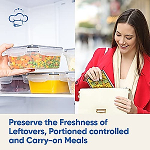 32 Piece Food Storage Containers Set with Easy Snap Lids (16 Lids + 16 Containers) - Airtight Plastic Food Containers for Pantry & Kitchen Organization - For Meal Prep, Home Essentials & Leftovers