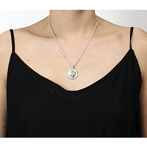 COSUMOSU Tree of Life Sterling Silver Pendant Zirconia Round