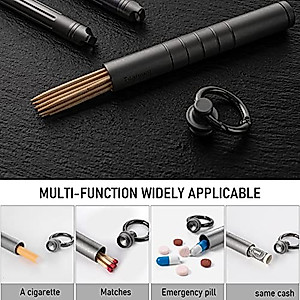 TISUR Titanium Portable Toothpick Holder Box, Pocket Waterproof Case Toothpicks Container with Keychain for Outdoor Picnic and Camping