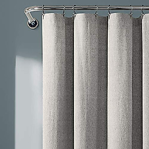Lush Decor, Gray Nantucket Yarn Dyed Cotton Tassel Fringe Shower Curtain, 72" x 72"