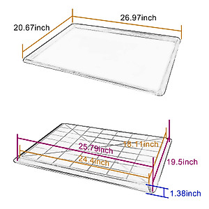 FarLargo 2pcs 27"x20.6" Replacement Tray for Dog Crate Plastic Cage Bottom Pan Multi-Purpose Boot Mat Shoe Tray Indoor Outdoor Waterproof, Dog and Cat Rabbit Food Bowls Floor Liners