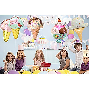 5PCS Kawaii Ice Cream Balloons Party Supplies Decorations Food Summer Birthday Baby Shower Themed Party Favor