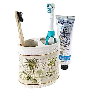 Avanti Linens - Toothbrush Holder, Tropical Inspired Bathroom Decor (Colony Palm Collection)