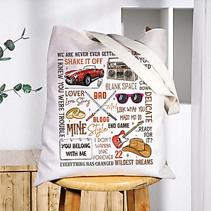 BWWKTOP WZMPA Singer Album Canvas Tote Bag Singer Tour Gifts Song Lyrics Shoulder Bag Singer Merchandise (WE ARE NEVER)