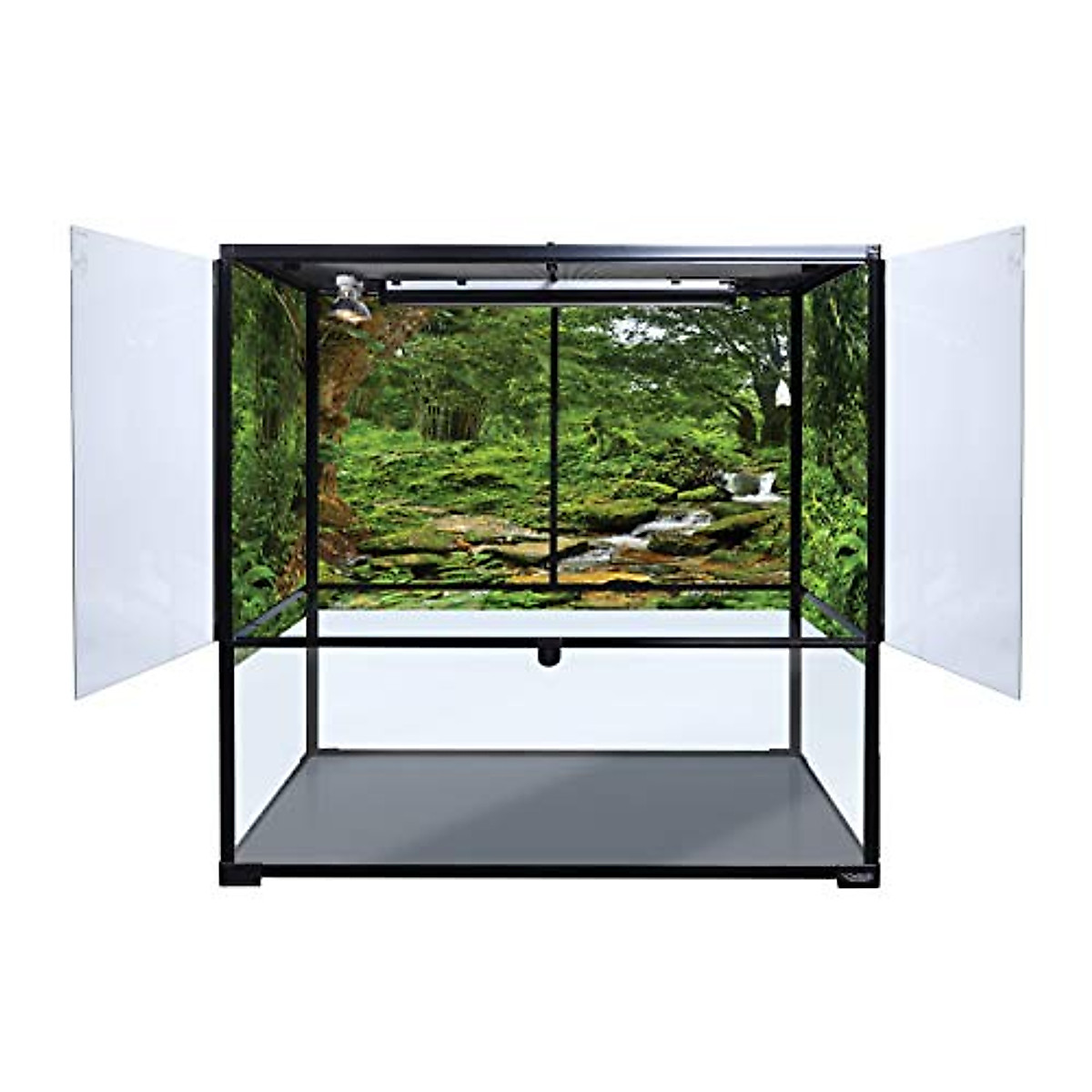 Reptile Habitat Background; Rain Forest with Stream, for Bio Deep 36Lx18Wx36H Terrarium, 3-Sided Wraparound