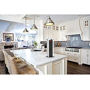 XBA Automatic Pop up Power Strip with Wireless Charger 3 AC Ouletes and 4.2A 2 USB Ports for Hotel Office Conference Table Countertop ( Black)