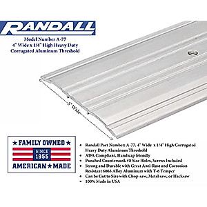 48 3/4" Long x 4" Wide x 1/4" High Corrugated Dark Bronze Anodized Threshold (4 FT)