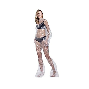 ZMDREAM Disposable Plastic Body Wraps Unisex PE Sauna Bath Suit for Far Infrared Full Body Coverage Pack of 10