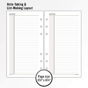 AT-A-GLANCE Day Runner Lined NotePad Pages, Refill, Loose-Leaf, Undated, for Planner, 3-3/4" x 6-3/4", Size 3, 30 Sheets/Pack (033-3)