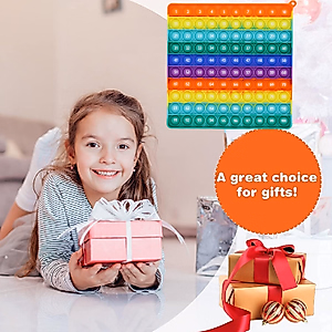 PETBSNVB Double Side 1 100 200 pop it, Chart Pop it, 200 Pop with Numbers, Square Popper for Elementary, Fidget Sensory Toy, Montessori Educational Gift for Kindergarten Classroom Kids 3 4 5 Year Old