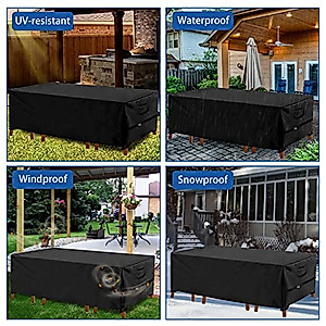 WOMACO Patio Furniture Cover for 4 Pieces Set, Waterproof Outdoor Garden Cover for 4 Piece Furniture Sets, Heavy Duty Veranda Small Table Chairs Set Covers