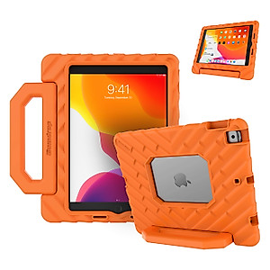 Gumdrop FoamTech Case Fits Apple iPad 9th | 8th | 7th Gen (10.2-inch) Designed for K-12 Students Teachers & Classrooms – Drop Tested Rugged Shockproof Bumpers for Reliable Device Protection– Orange