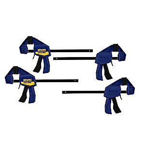 IRWIN QUICK-GRIP Clamps, One-Handed, Mini Bar, 6-Inch, 4-Pack (1964758)