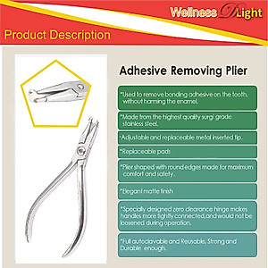 WellnessD'Light WDL Dental Adhesive Removing Pliers, Orthodontic Bandage Remover Forceps Dental Surgi Instrument Tool Tooth Pulling Kit for Dentist, Easy to Use and Portable
