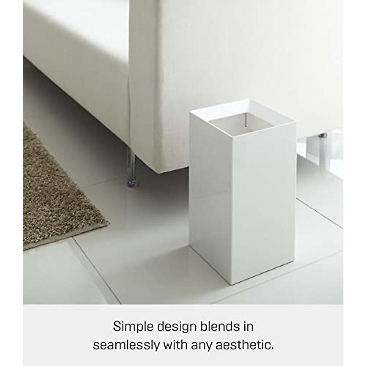 Yamazaki Home Plastic | Trash Can, One Size, White