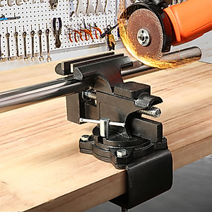 Bench Vise, 4-1/2" Table Vise For Workbench,2-in-1 Multi-Purpose Heavy Duty Bench Vice With Multifunctional Soft Jaws, 270° Swivel Base Home Vise for Woodworking,Home Workshop,Welding and DIY