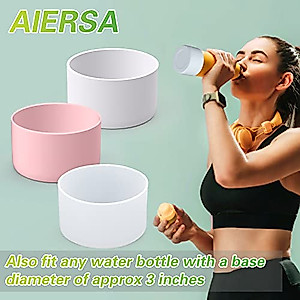 AIERSA 2Pcs Silicone Boot for Simple Modern Trek 40 oz Tumbler with Handle, Protective Water Bottle Bottom Sleeve Cover, Tumbler Accessories, White