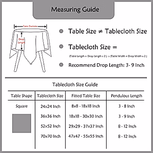 Wolkemer Small Square Tablecloth 36 x 36 Inch Washable Fabric Table Cloth Solid Black Table Cover for Nightstand End Bedside Table Tabletop Decoration