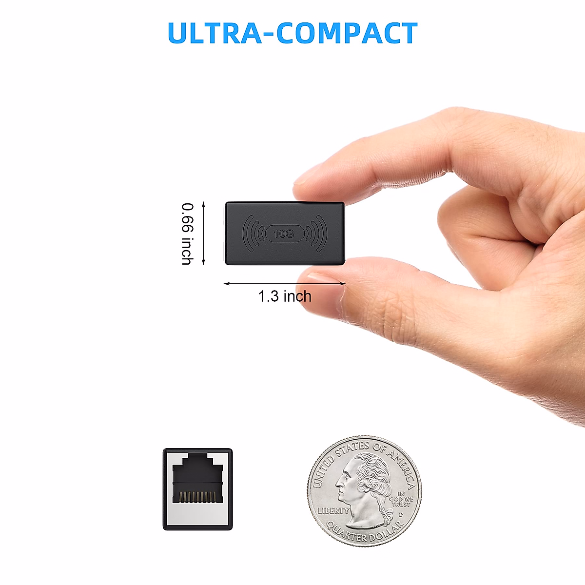 JODROAD RJ45 Coupler, Ethernet Couplers, Ethernet Extender Adapter, Cat8 Cat7 Cat6 Cat5e Cat5 Inline Coupler, Ethernet Connector Female to Female (2Pcs, Black)