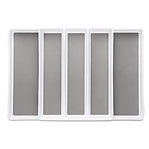 SESENO Expandable Utensil Tray Drawer Organizer, 5 Compartment Adjustable Serving Utensils Holder, Multi-Purpose Storage for Kitchen, Office, Bathroom Supplies