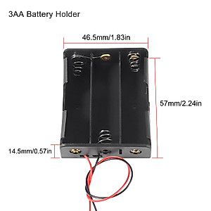 ACEIRMC 5pcs 18650 Battery Clip 3 Slots 11.1V Plastic 18650 Battery Storage Box Case with Black and Red Wire Leads for 18650 Battery with Connect Lead