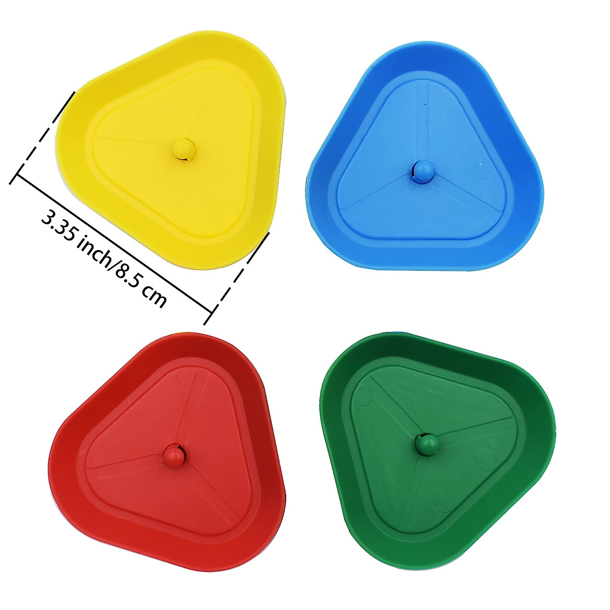 Yuanhe Playing Card Game Holder - Triangle Shaped Hands-Free Poker Holder Tray, 4 Colors, Set of 4