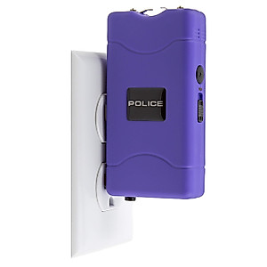 POLICE 800 Mini Stun Gun with LED Flashlight, Purple