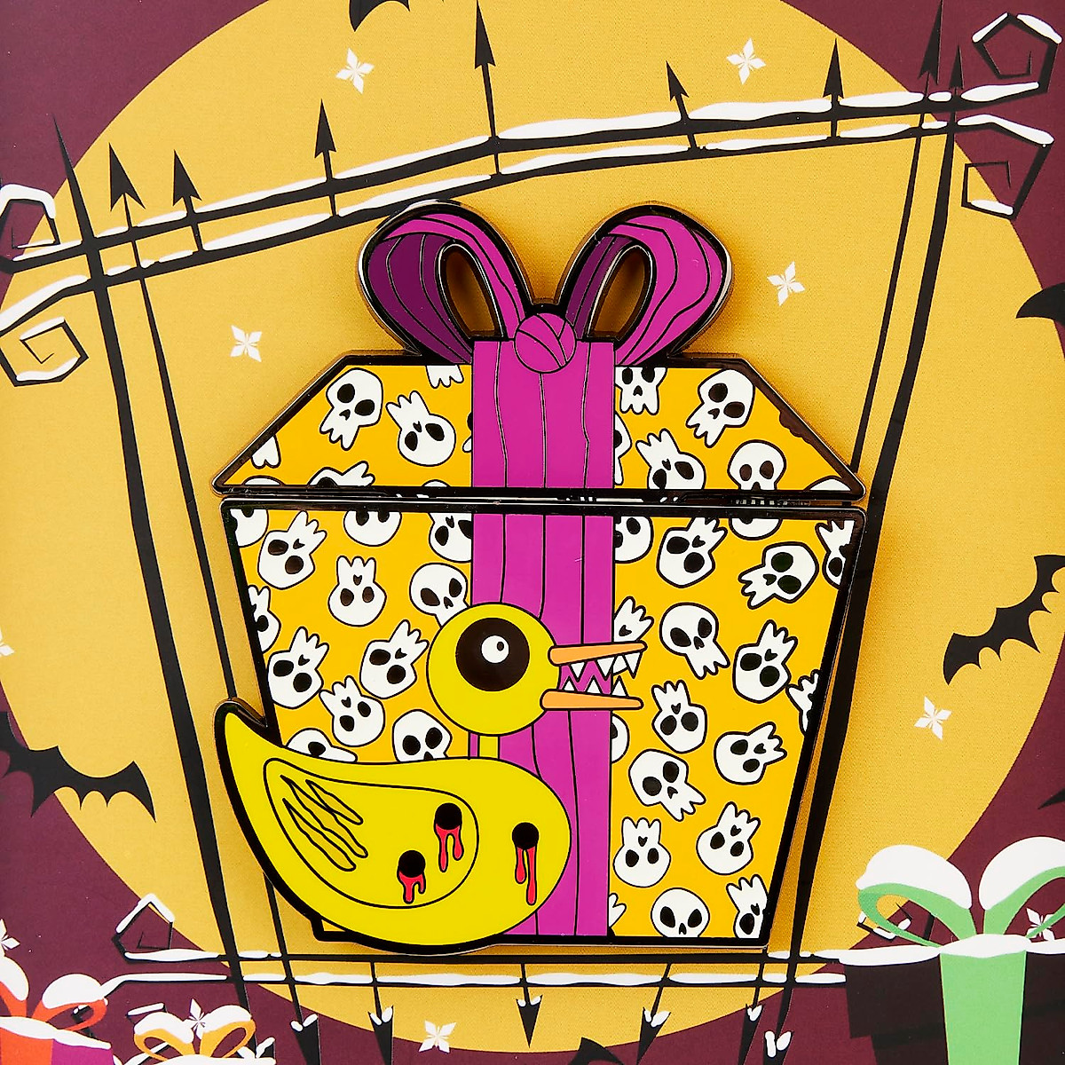 Loungefly Disney Nightmare Before Christmas Scary Teddy Present 3" Collector Box Sliding Pin