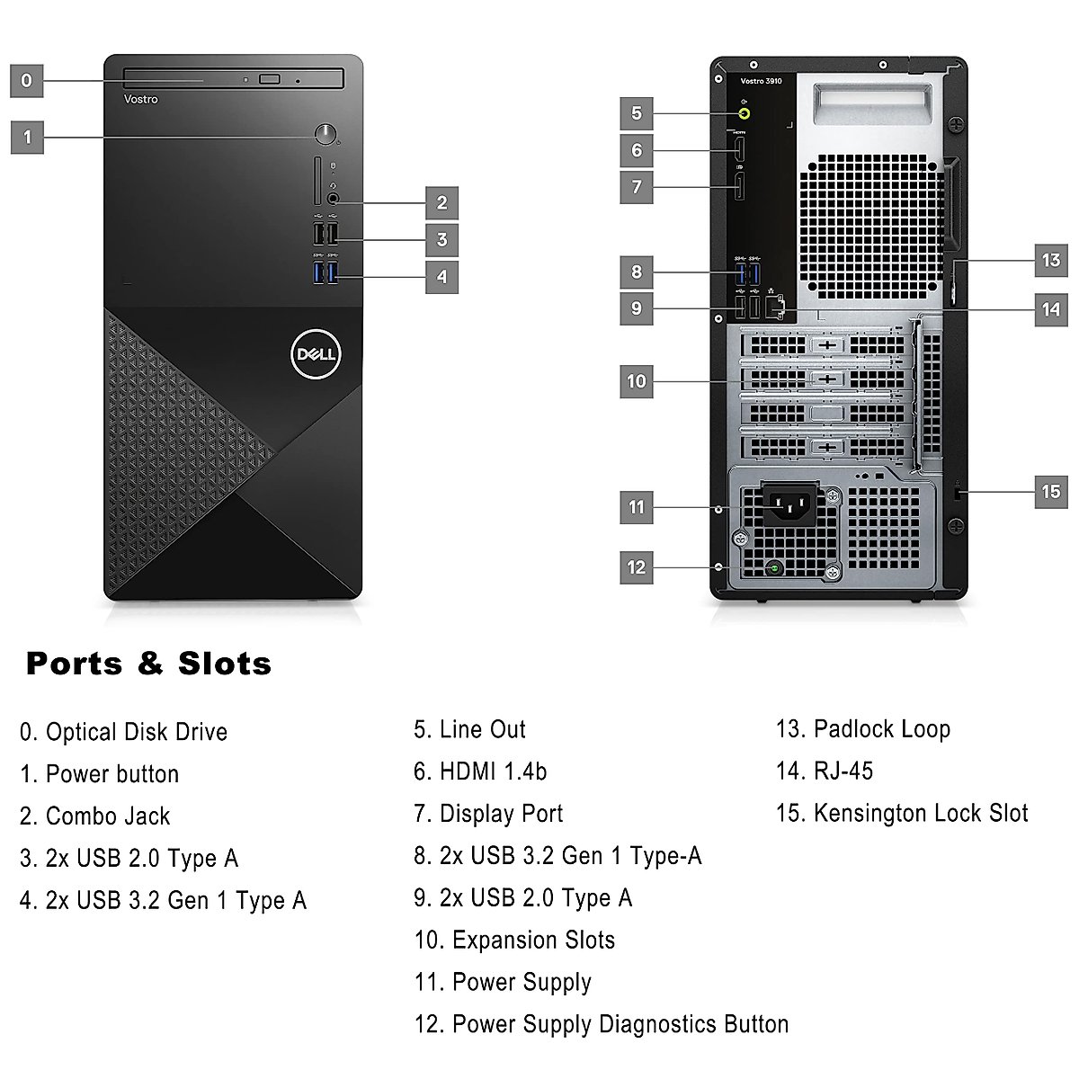 Dell 2023 Vostro 3910 Full Size Tower Business Desktop Computer, 12th Gen Intel Hexa-Core i5-12400 (Beat i7-11700), 64GB DDR4 RAM, 2TB PCIe SSD, DVDRW, AC WiFi, BT 5.0, KB & Mouse, Windows 11 Pro
