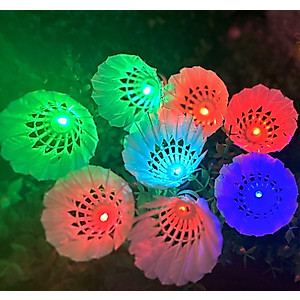 Inngree LED Badminton, [10 Pack] Colourful Shuttlecock Dark Night Goose Feather Glow Birdies Lighting Outdoor Indoor Sport Activities(10PCS)