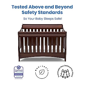Delta Children Bentley S Series 4-in-1 Convertible Baby Crib, Chocolate