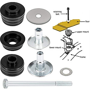 KF04060BK Body Mount Bushing Kit Fit for Ford 2008-2016 F250 F350 Super Duty 2WD 4WD Steel Sleeves & Hardware & Polyurethane Body Cab Mounts (black)