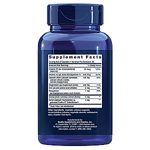 Life Extension Bone Restore with Vitamin K2 - For Bone Health & Strength - Calcium, Vitamins D3, Magnesium, Boron, Zinc & Silicon - Non-GMO, Gluten-Free -120 Capsules