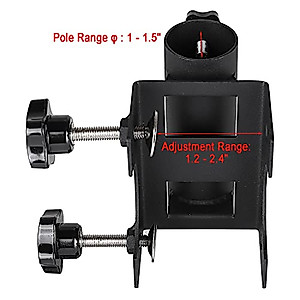 Patio Umbrella Holder | Outdoor Market Umbrella Mount Bracket,Heavy Duty Steel Deck Umbrella Clamp Attaches to Railing (Range:1 1/5" -2 2/5") Maximizing Patio Space and Shade (1)