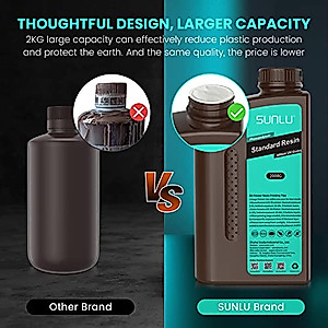SUNLU 3D Printer Resin 2KG Clear & SUNLU 3D Printer Resin 2KG Clear Red,2000g Standard Photopolymer 405nm UV Curing Resin for 4K/8K LCD/DLP/SLA Resin 3D Printer